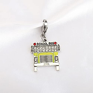 Bus Driver Gift Thanks for Going The Extra Mile School Bus Zipper Pull School Bus Driver End of Year Gift (School Bus Charm Card)
