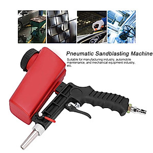 90PSI Pneumatic Sand Blaster Gun Kit, Sandblasting Machine Industrial Adjustable Portable Hand Held Sand Blaster