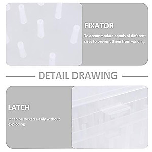 SEWACC 42 Holder Sewing Spool for Capacity Cross Plastic Satchel Pill Supplies Thread Fishing Organizer Clear Empty Case Machines Large Embroidery Storage Floss Spools