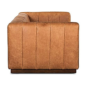POLY & BARK Canale 86" Sofa in Full-Grain Pure-Aniline Italian Leather, Cognac Tan