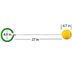 Skip Ball - Jumping Toy Swing Balls - Great Fitness Game for Men and Women, Old and Young (Yellow)