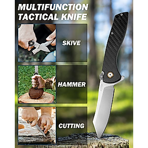 CJRB Cleaver Folding Knives Pocket Knife AR-RPM9 Steel Blade Carbon fiber Handle J1915 Kicker