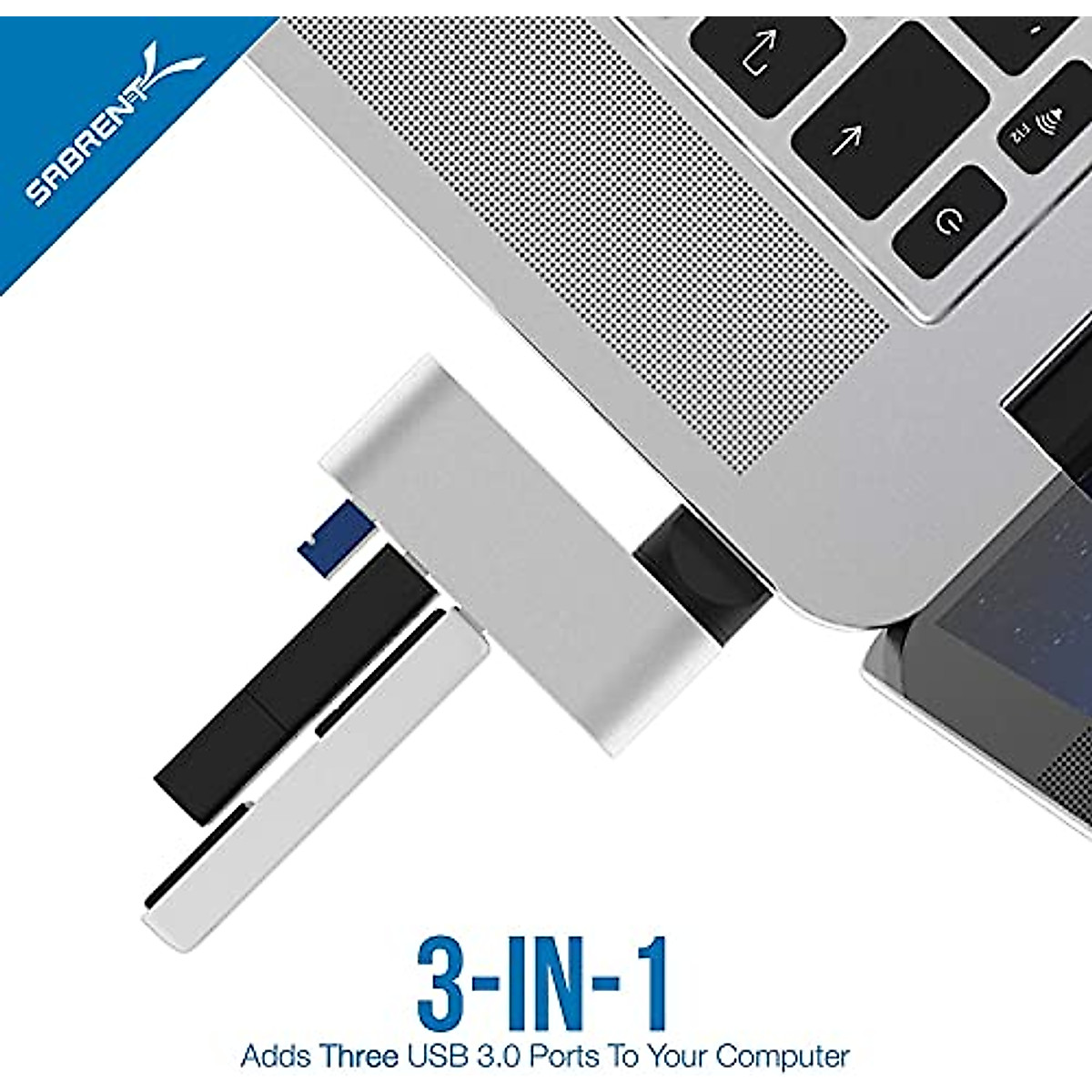 SABRENT Premium 3 Port Aluminum Mini USB 3.0 Hub [90°/180° Degree Rotatable] (HB-R3MC)