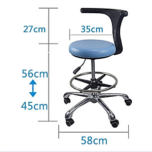 SFKLYU Adjustable Medical Dentist's Chair with Backrest, Medical Dental Stool Dentist Ergonomic Chair with 360 Rotating Lift Chair PU Leather,A6