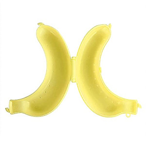 Banana Saver Container, Portable Banana Case Holder for Banana Storage Cute Banana Protective Case Lunch Fruit Storage Box(Yellow)