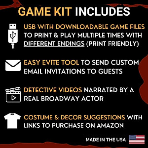 Bullets On Broadway| Murder Mystery Games | Mystery Games for Ages 13+, in-Person & Virtual Detective Game, 3-20 Players w/ Printable Files - Broadway Murder Mysteries