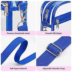 Mossio Clear Crossbody Bag Stadium Approved, Transparent Messenger Shoulder Bag for Concert, Beach, Travel & Sporting Blue