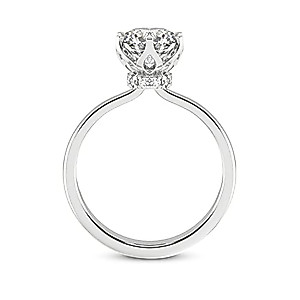 FRIENDLY DIAMONDS 1 Ct - 5 Ct IGI Certified Lab Grown Diamond Ring | 14K Or 18K White, Yellow Or Rose Gold | Blooming Petal Secret Halo Ring Valentine's Day Gift For Her | FG-VS1-VS2 Quality, 1.10 ct,