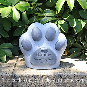 Personalized Pet Urns for Dog or Cat Ashes, Pet Cremation Urns Pet Urns, Pet Ashes Cat and Dog Claw Creative Urn Customizable Text Content (16cm * 8.5cm * 14cm/6.2" x3.4 x5.9)