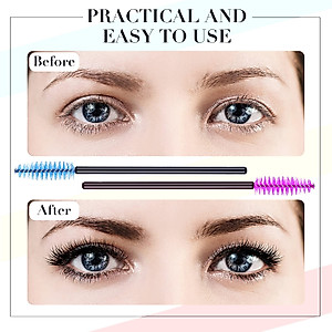 1000 Pcs Disposable Eyelash Mascara Brushes Disposable Mascara Wand Mascara Spoolies Eyelash Brush Applicators Disposable Eyebrow Comb for Eye Makeup Lash Extension, 3.86 Inches, 10 Colors