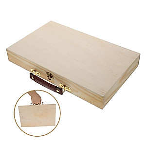 1pc Box Painting Box Drawing Art Accessory Watercolor Oil Pen Case Lightweight Colored Pen Case Wooden Drawing Case Wooden Pigment Empty Container Drawing Pencils Storage Case