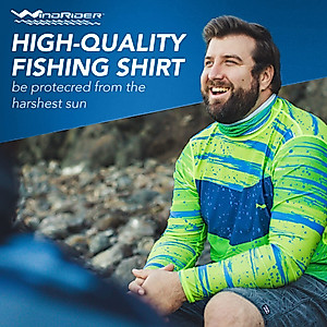 UPF50+ Long Sleeve Fishing Shirts for Men - Vented Sides, Light Weight, Wicking