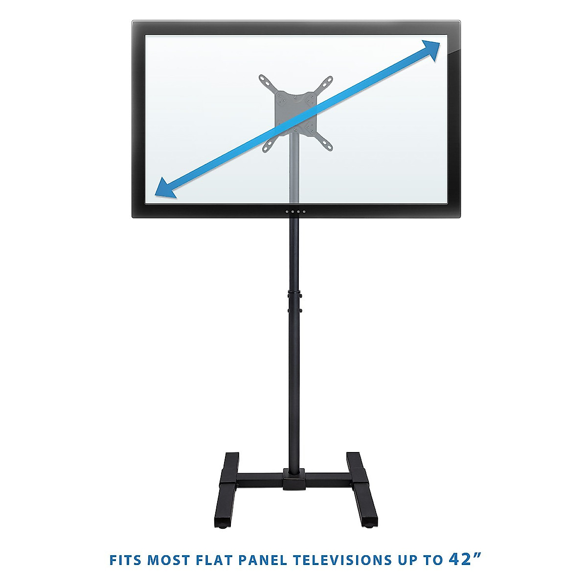 Mount-It! Portable TV Floor Stand | Universal Pedestal for 13-42 Inch TVs and Monitors | Height Adjustable 29.5-52 Inches | VESA up to 200x200 mm | Lightweight Indoor & Outdoor TV Mount with Tilt