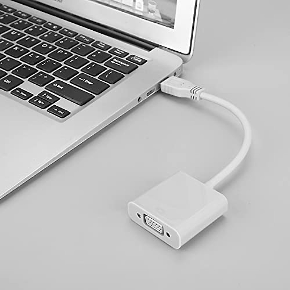 Mini USB to VGA Adapter, USB to VGA Cable Adapter Converter, USB 3.0 to VGA Adapter Cable for Computer (White)