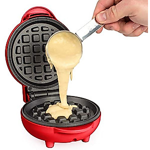 Nostalgia MWF5AQ MyMini Personal Electric Waffle Maker, Hash browns, French Toast Grilled Cheese, Quesadilla, Brownies, Cookies, Red