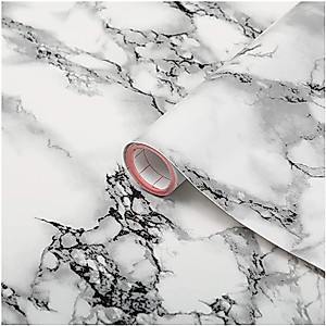 d-c-fix 346-0047-2PK Decorative Self-Adhesive Film, Marble White, 17" x 78" Roll, 2-Pack