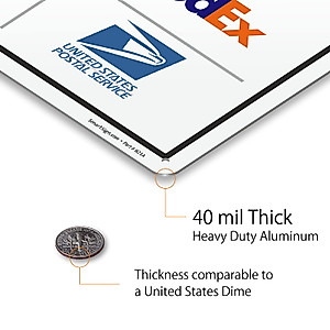 SmartSign 10 x 14 inch “Please Deliver All Packages Inside The Storage Box” Metal Sign with Delivery Logos, 40 mil Laminated Rustproof Aluminum, Multicolor, Made in USA