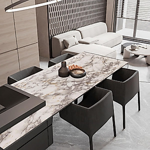 Decoroom 17.71"x118" Marble Contact Paper for Countertops, Glossy Peel and Stick Countertops, Granite Marble Wallpaper for Kitchen and Bathroom Cabinets Vinyl Film Self Adhesive Removable