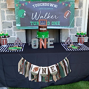 Football One High Chair Banner - Football 1st Birthday Party Decorations,Football First Highchair Banner,First Year Down Themed Decor,First Year Down Football Highchair Banner