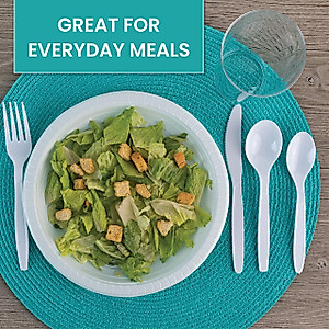 PLASTICPRO 9 inch Round Plastic Plates Microwaveable, Disposable, White, Dinnerware 100 Count