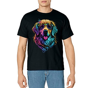 Colorful Golden Retriever Art - Dog Owner Canine Lover T-Shirt