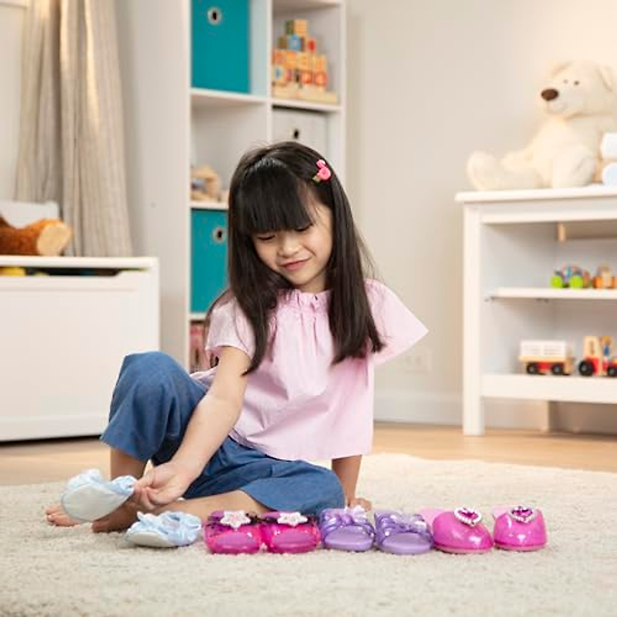 Melissa & Doug Role Play Collection - Step In Style! Dress-Up Shoes Set (4 Pairs), Multicolored, 11" x 12" x 4.5" Packaged