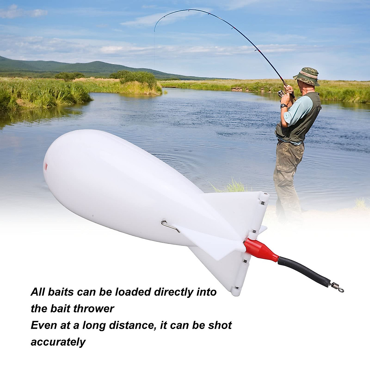Naroote Fishing Float Holders Ball Fishing Gear Bait Tool Fishing Feeder Fishing Bait Trap Carp Feeder Float Bait Holder, Portable Bomb Float Lure Bait Holder Wear Resistance for Nesting