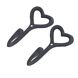 Ciieeo 2pcs Iron Hooks for Hanging Wood Clothes Hangers Retro Keychain Decorative Hooks Key Hanger Hooks Black Wall Hooks for Hanging Wall Mounted Coat Mounted Clothes Hanger Love Hat