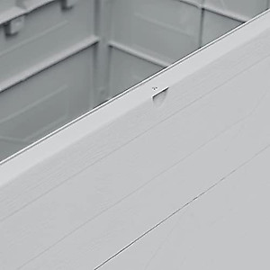 NusGear Garden Storage Box 111 gal Light Gray for Patio Garden Furniture, Outdoor Cushion Storage, Pool Accessories, and Toys