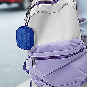 Geekria UltraShell Case with Carabiner Compatible with Jabra Elite 75t, Elite 65t True Wireless Earbuds, Replacement Protective Hard Shell Travel Carrying Bag with Cable Storage (Blue)