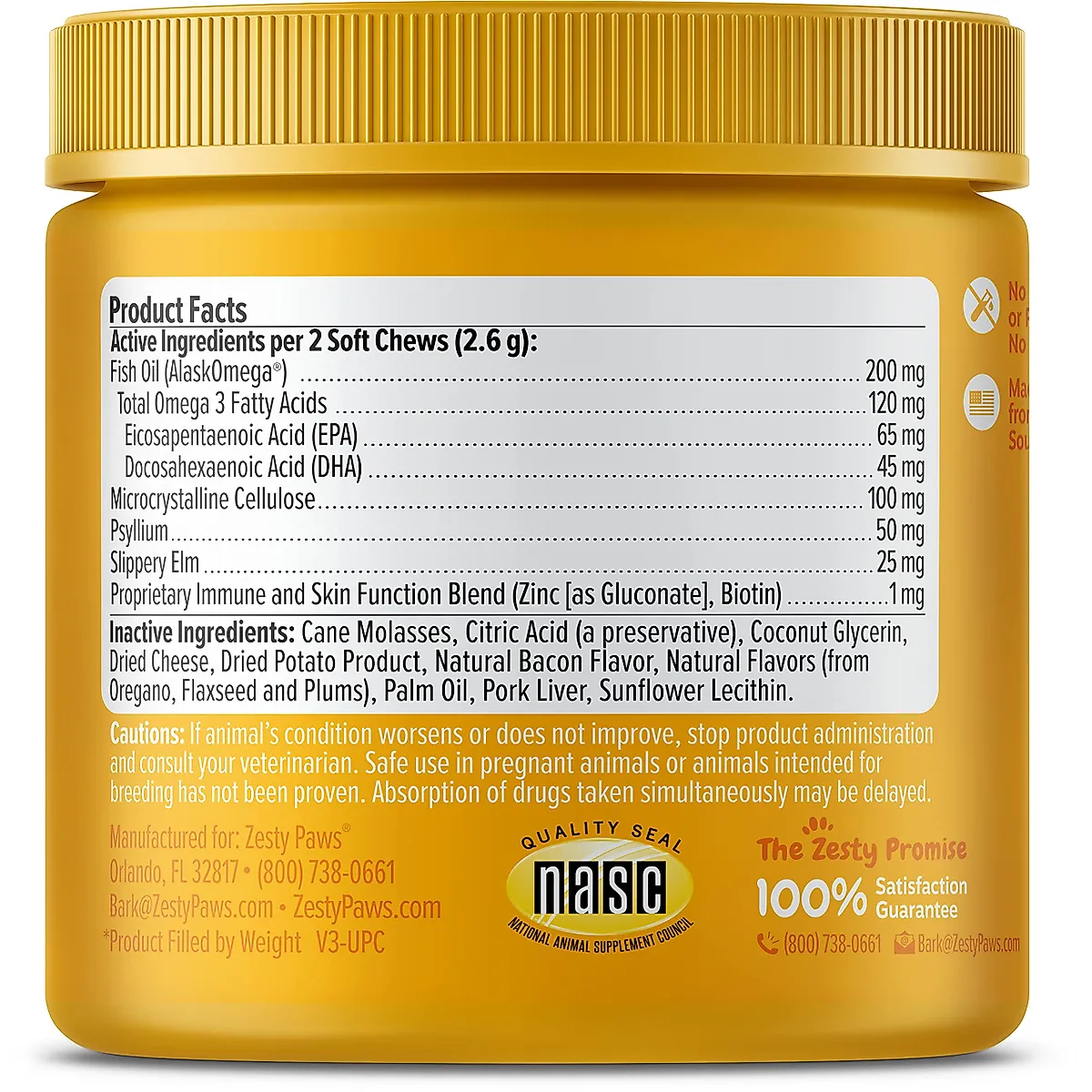 Zesty Paws Hairball Bites for Cats - Cat Furball Support - Functional Supplement with Omega 3 Fish Oil EPA & DHA + Zinc, Biotin & Psyllium Husk - Supports Gut & Skin Health - 60 Count