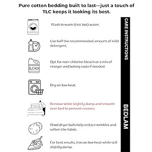 BEDLAM 100% Cotton Sheets - Hotel Style, Luxurious, 500 TC White Cotton Sheets with a Beautiful Black Trim - 6pcs Bed Sheets Set, Includes 4 Cotton Pillowcases - Queen Size Sateen Cotton Sheet Set