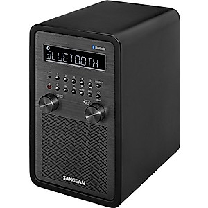SANGEAN WR-50 AM/FM-RBDS/Bluetooth Wood Cabinet Table Top Radio Black