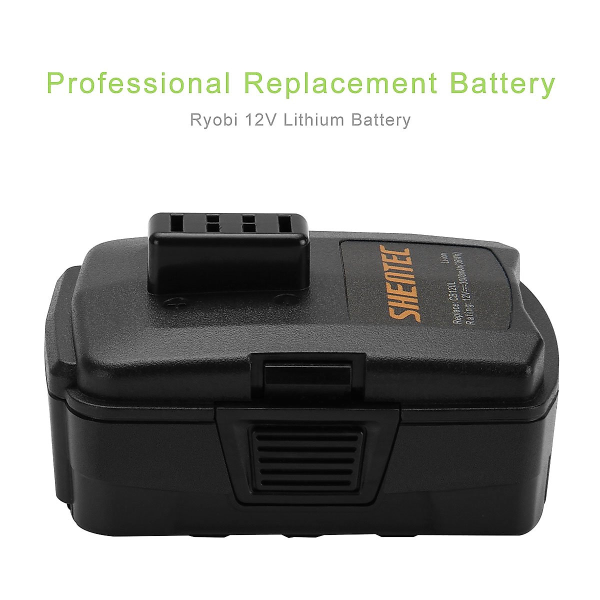 Shentec Two Pack 12V 3000mAh Battery Compatible with RYOBI CB120L CB121L BPL-1220 130503001 130503005, 12V Li-ion Battery (NOT for CB120N)