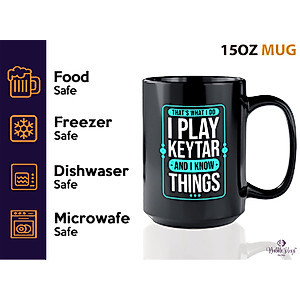 Bubble Hugs Keytar Coffee Mug 15oz Black - That's What I Do I Play Keytar - Keytar Player Music Musician Instrument Song