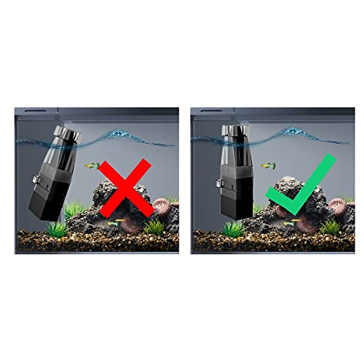 Aquatop 65 GPH Internal Surface Skimmer – for Tanks Up to 100 Gallons, Salt & Freshwater Tanks, Removes Film & Oil from Water Surface, Suction Cup Mounts for Versatile Placement, SSK-65