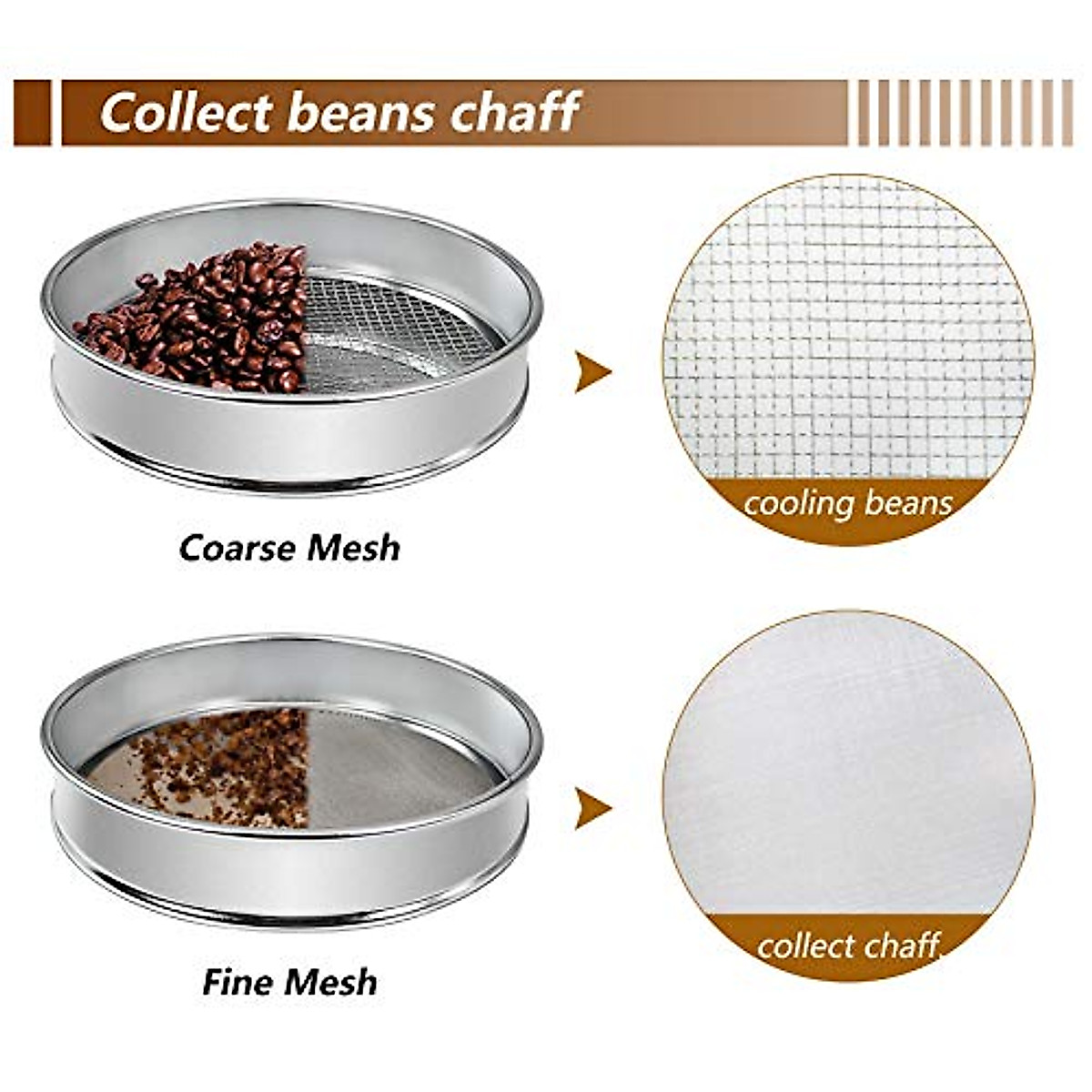 JIAWANSHUN 1.1lb Coffee Bean Cooler Electric Coffee Beans Cooling Machine No Chaff for Home Coffee Use (110V, black)