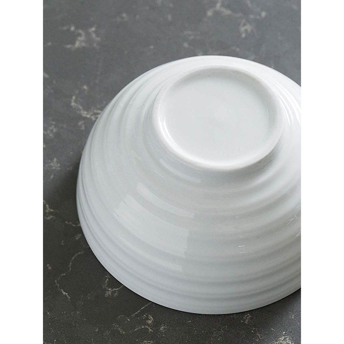 LAUCHUH Stackabel Bowl Set Porcelain Soup Bowls 28 Ounces Cereal Bowl Set with Serving Stand Large Bowl Porcelain Cereal Soup Salad with Bowl Organizer, 6 pack