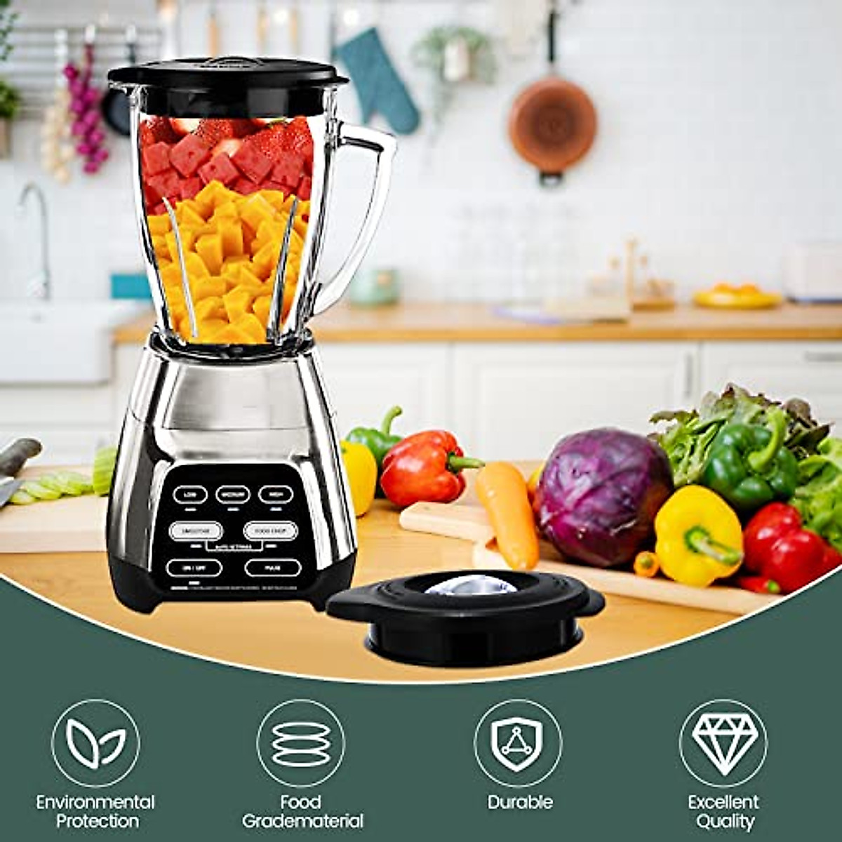 6-Cup Jar Blender Lid - Glass Blender Lid Cover Fit For Os-ter Blender Jar 124461-000-000 178891-000-000, Blender Replacement Lid Compatible with Os-ter Pro 1200 Blenders (6-Cup Blender Lid)