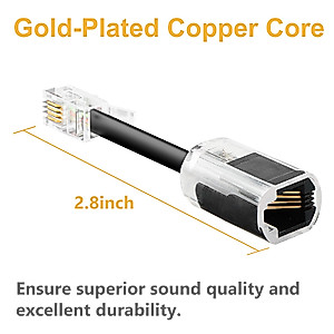 Uvital Telephone Cord Detangler(10 Pack), Anti-Tangle Telephone Handset Cable 360 Degree Rotating Landline Swivel Cord Untangler Black