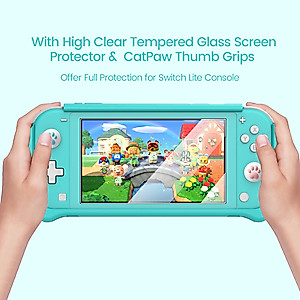 Switch Lite Protective Case for Nintendo Daily Gift (Ergonomic /Sturdy /Full Protection) Gift Idea Family Happy Hours Turquoise