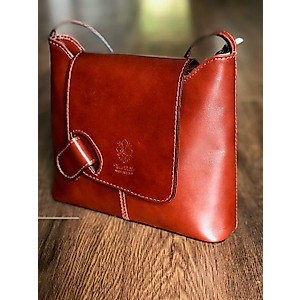 LaGaksta Isabella Italian Leather Crossbody Bag Brown