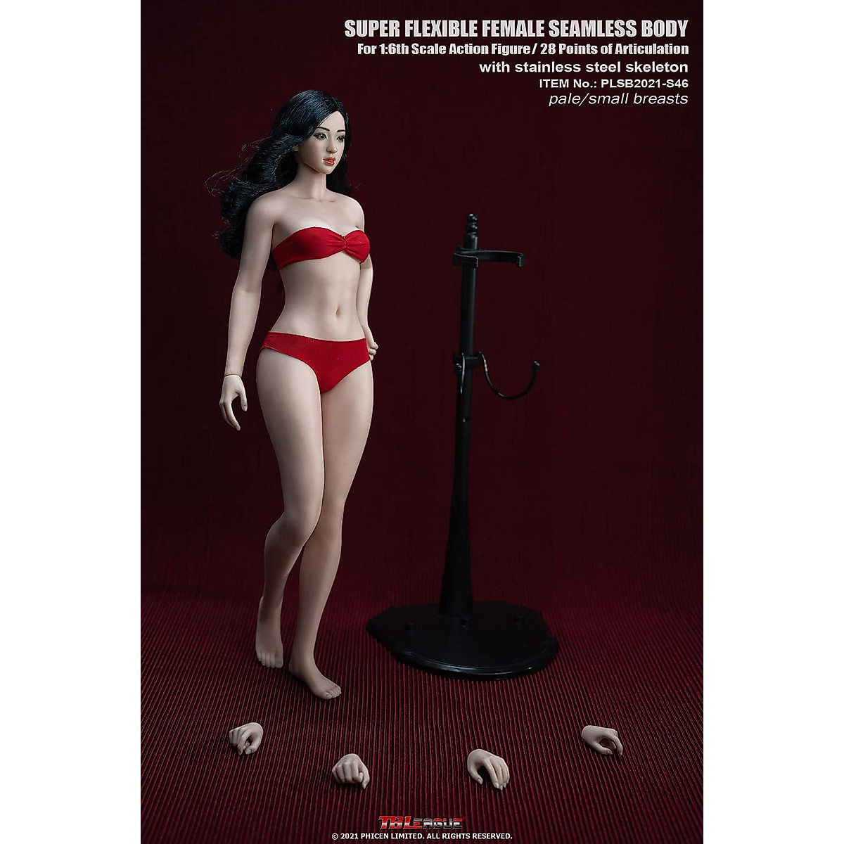 YSBRING 1/6 Scale Female Super Flexible Seamless Figure Body Steel Bone Well-Proportioned Small Breasts 12 Inch Collectible Action Figures with Pale Skin(PLSB2021-S46)
