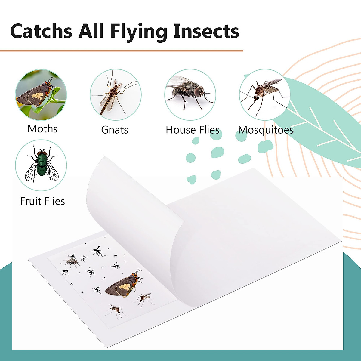 Qualirey 20 Pack Replacement Fly Glue Boards, Compatible with Gardner FlyWeb Fly Classic and Plus Light Trap, Sticky Cards Fly Traps for Indoors, Trap Fruit Flies, Mosquitoes, Gnats