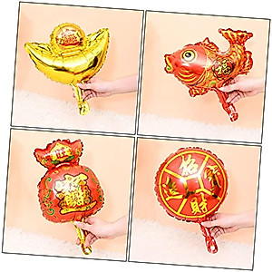 ABOOFAN 24 pcs 2021 Spring Festival Balloons fish balloons Chinese New Year party wall decoration red ballons red balloons foil balloons garland decor Party Decor Scene Layout Balloon Gift