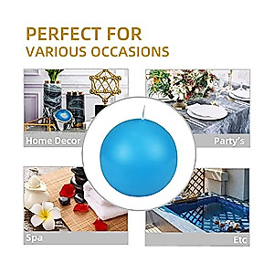 Zest Candle 2-Piece Ball Candles, 4-Inch, Turquoise