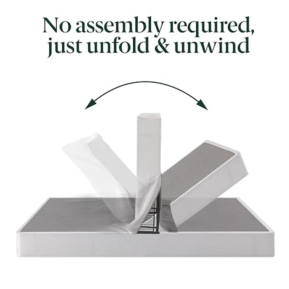 ZINUS 9 Inch Box Spring with Cover, No Assembly Mattress Foundation, Sturdy Metal Structure, Twin XL, White