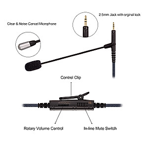 Cable Boom Microphone - Volume Control for PlayStation PS4 or Xbox One Controller, PC - Boompro Gaming Mic Compatible with Bose QC25, QC35 II, QC35, QuietComfort 25/35 Headphones 150CM