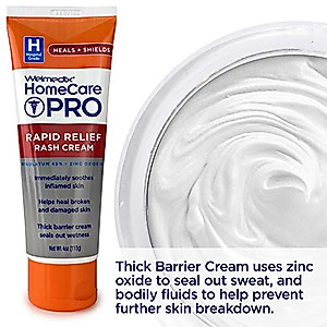 Welmedix HomeCare PRO Rapid Relief Adult Diaper Rash Cream – Extra Thick, Moisturizing Barrier Cream for Incontinence and Healing Cream/Zinc Oxide Cream/Skin Cream, (4oz Tube)