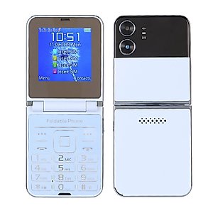 2.6in Senior Cellphone, Flip Phone with Dual Screen Display, Big Buttons and Digits, One Key Quick Dial, Clear and Sound, HD Camera, Built in LED Flashlight for Elderly (Blue)